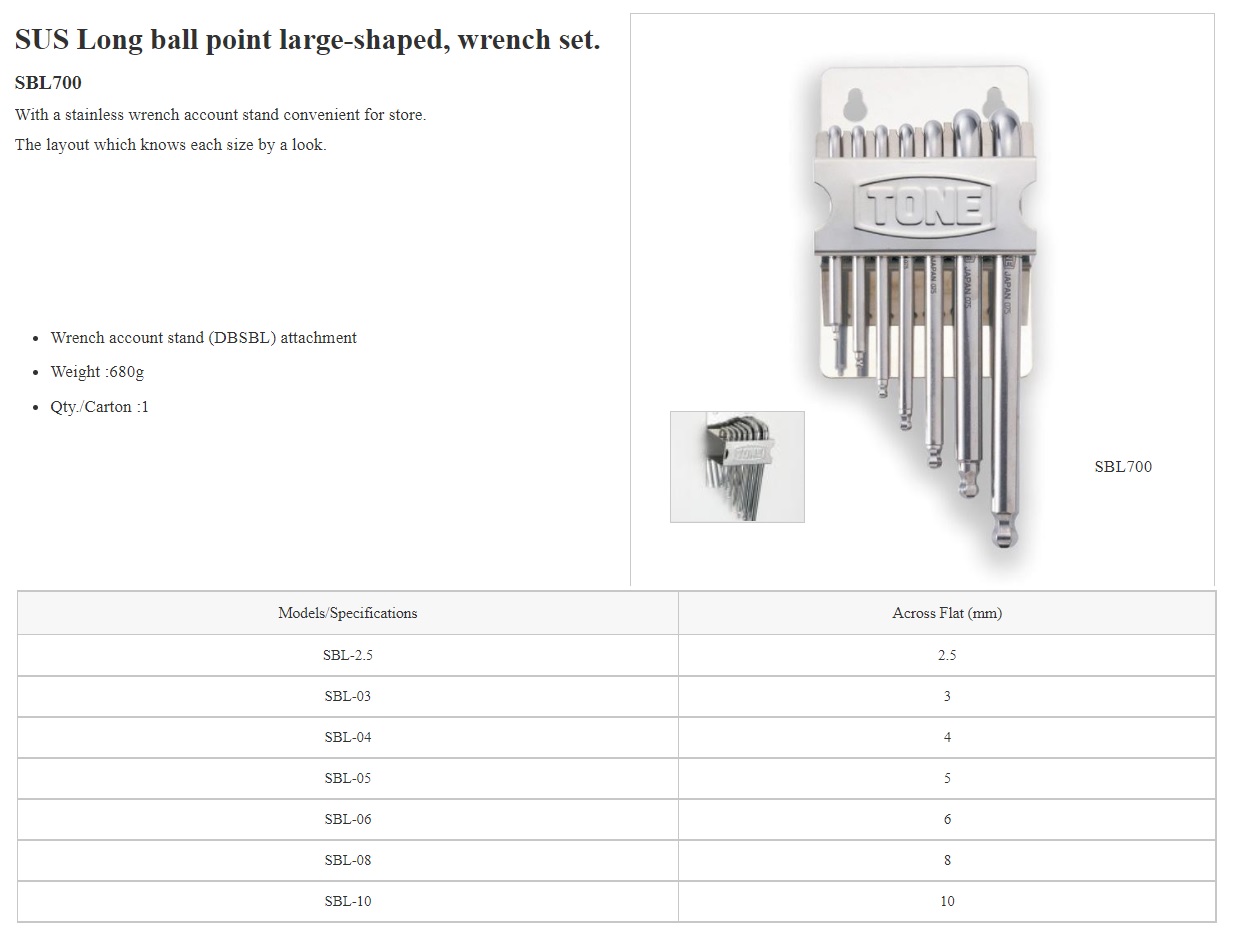 Ichiban Precision Sdn Bhd - Tone - Tone SUS Tool set. SUS Socket wrench set, SUS Socket set (6 ...